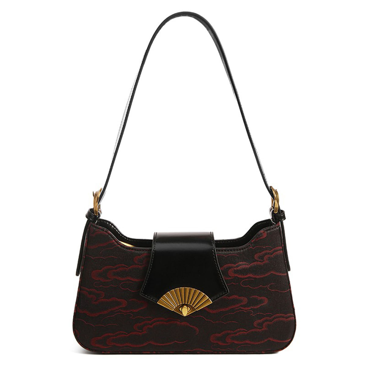 Smting baguette shoulder bag with Folding Fan Lock – Livia Aurora